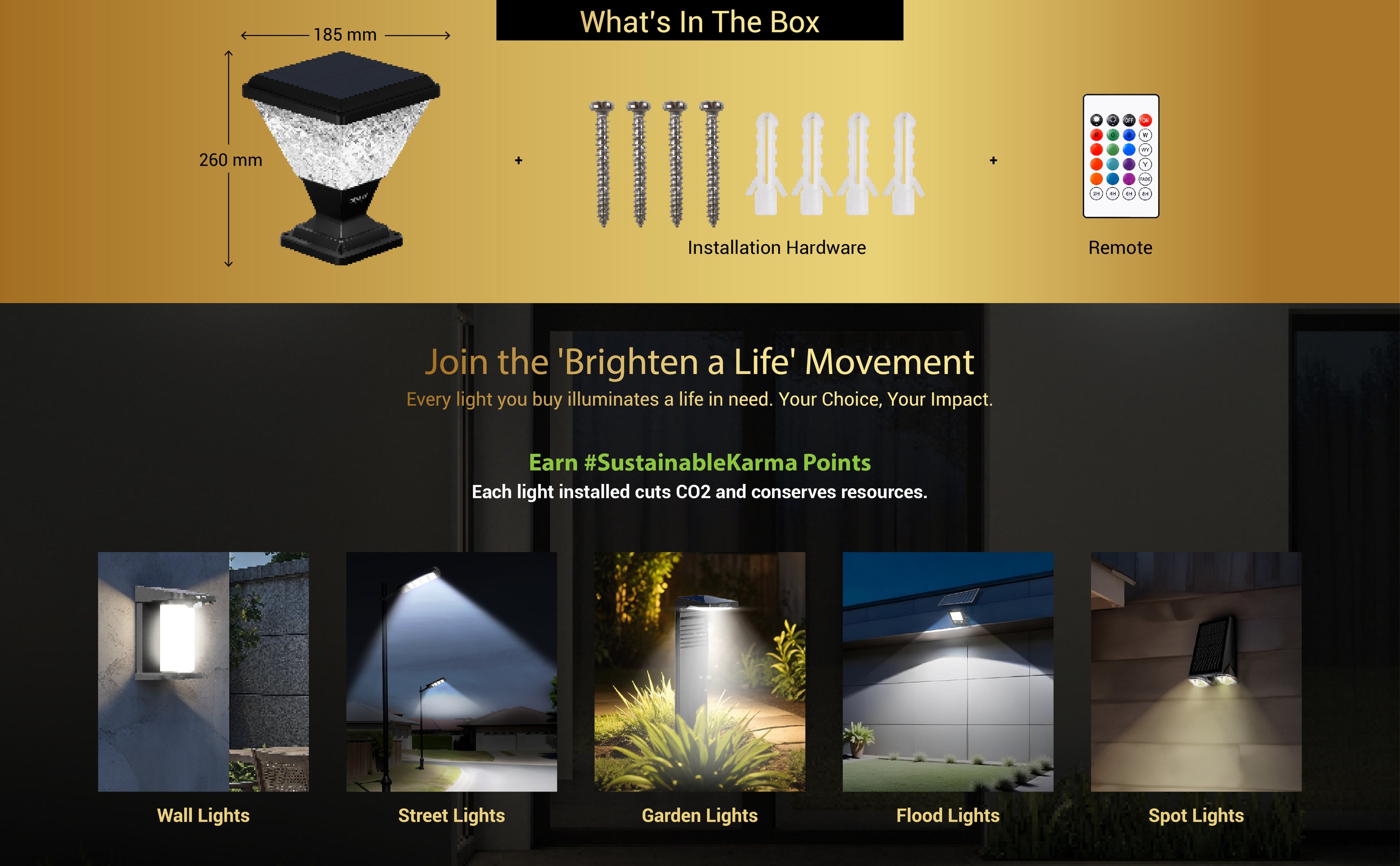 Dylect Luxe Solar Pillar Lamp – Large Pyramid Shape, Durable Outdoor ...